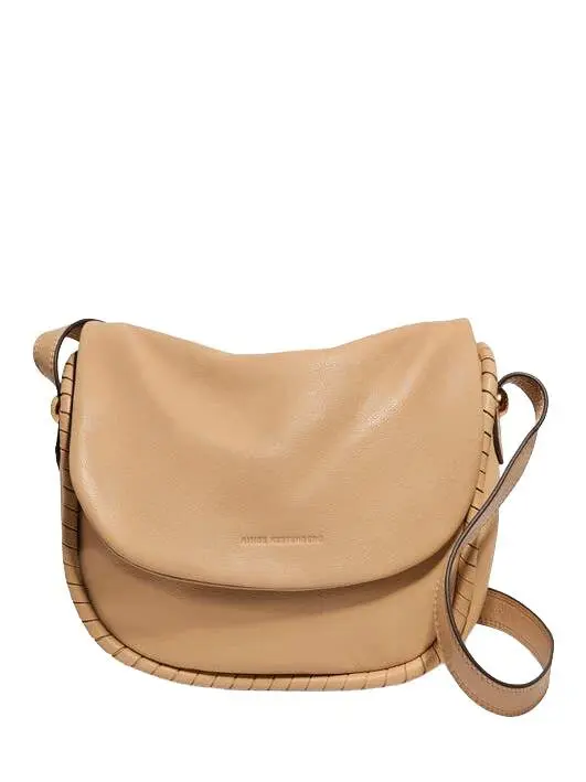 AIMEE Mercer Leather Messenger Bag - Camel