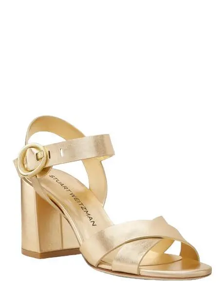 STUART WEITZMAN Benni Ankle Strap Sandal - Golden