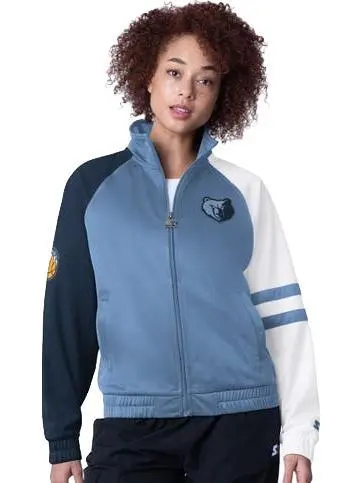 STARTER Memphis Grizzlies Line Up Dolman Raglan Full-zip Track Jacket By - Light Blue
