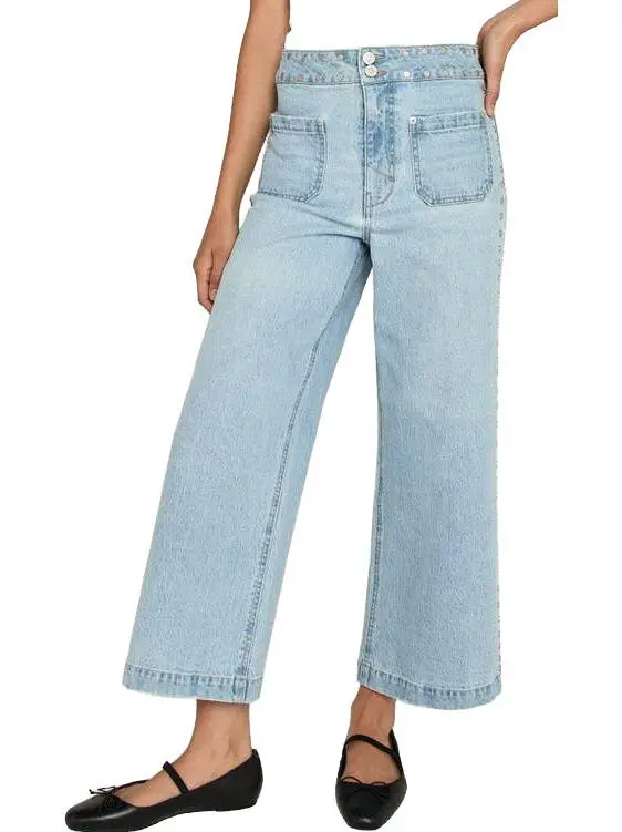 UNPUBLISHED Gemma Vip Cropped Wide-leg Jeans - Blue