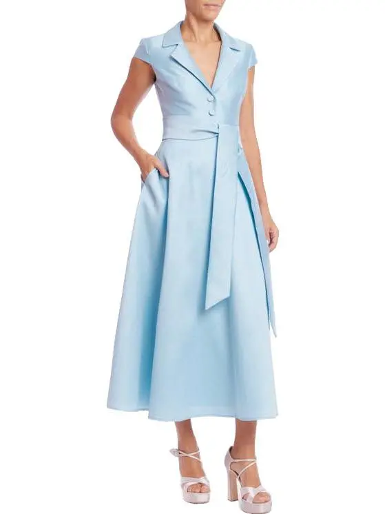 Badgley Mischka Cap Sleeve Cocktail Dress - Hydra Blue