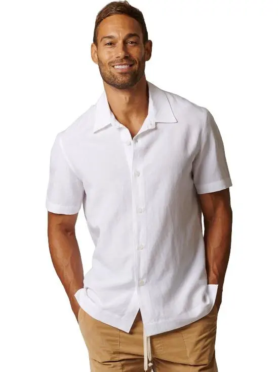 LEISURE LAB Cabana Button Up - White
