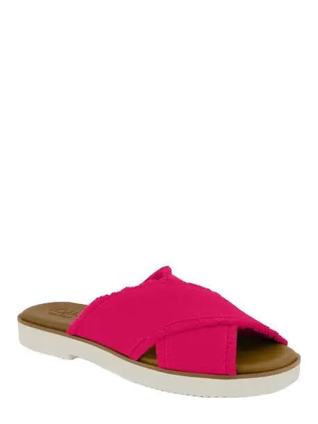 Toms Mae Crisscross Slide Sandal - Bright Pink