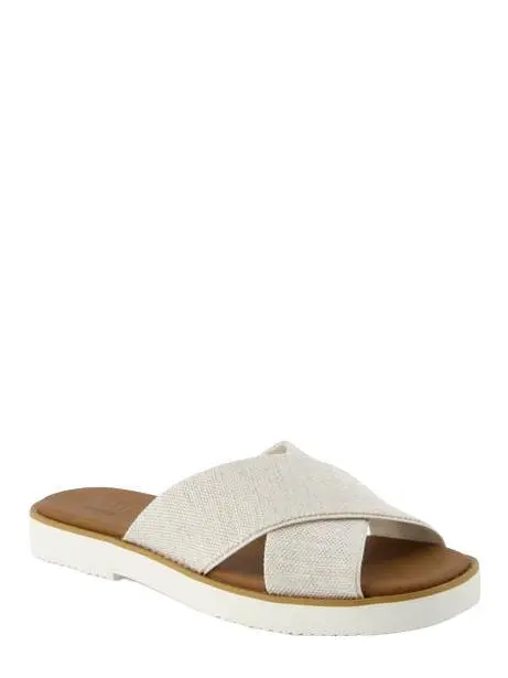 Toms Mae Crisscross Slide Sandal - Natural Ivory