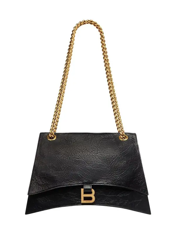 Balenciaga Medium Crush Chain Bag - Black
