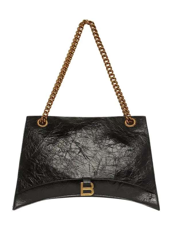 Balenciaga Large Crush Chain Shoulder Bag - Black
