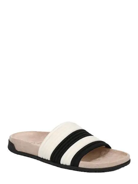 Vionic Evie Slide Sandal - Black/ivory