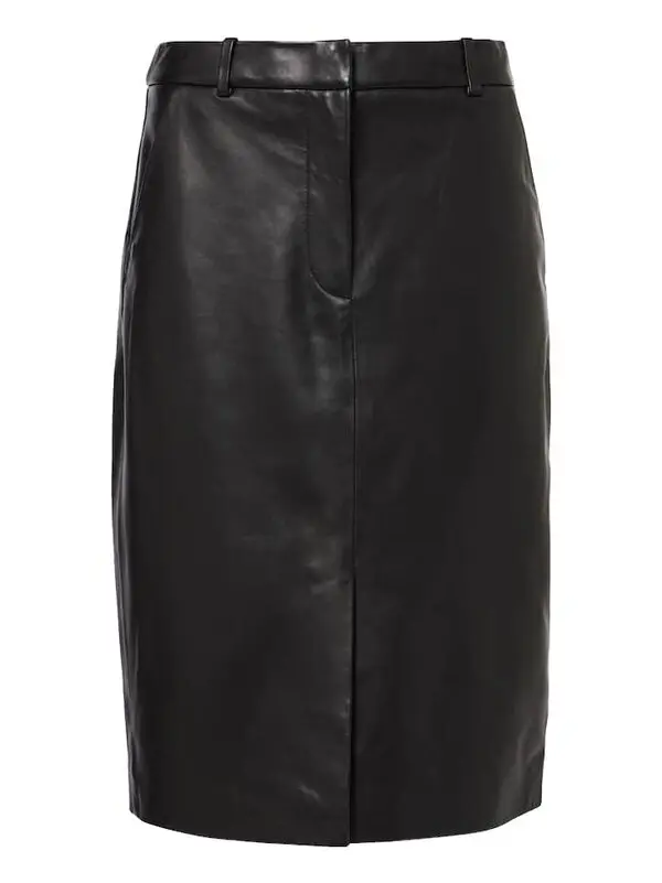 Veronica Beard Maxine High-rise Leather Pencil Skirt - Black