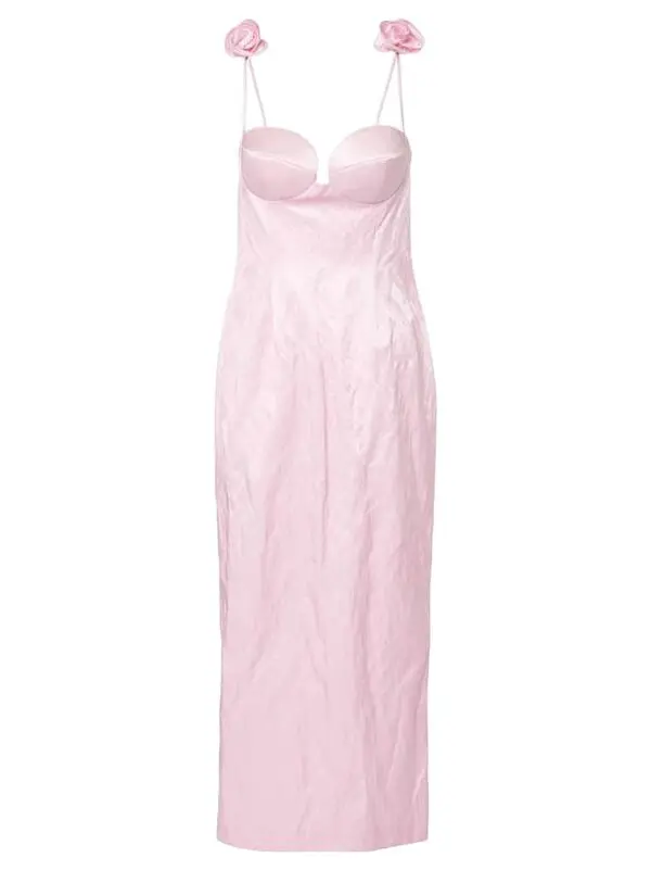 Magda Butrym Floral-applique Cotton-blend Bustier Dress - Pink