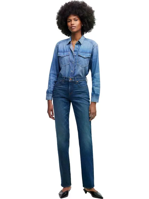 Madewell The Tall '90s Straight Mid-rise Jean - Osada Wash