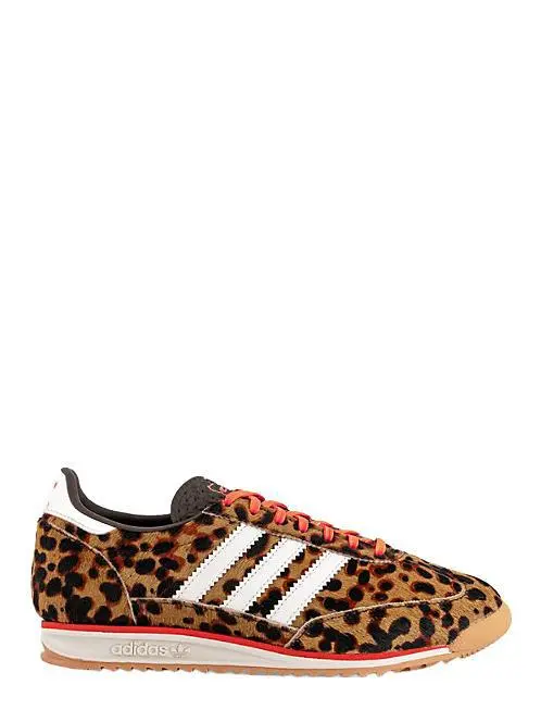 Adidas Sl 72 Leopard-print Low-top Trainers - Dark Brown Off White Sem