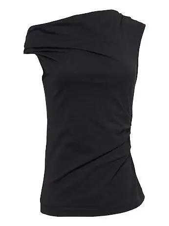 Dries Van Noten Draped Sleeveless Cotton-jersey Top - Black