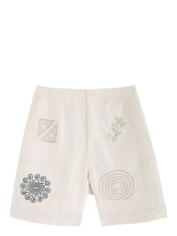 WAX LONDON Doodle Embroidered Cotton-blend Shorts - Ecru