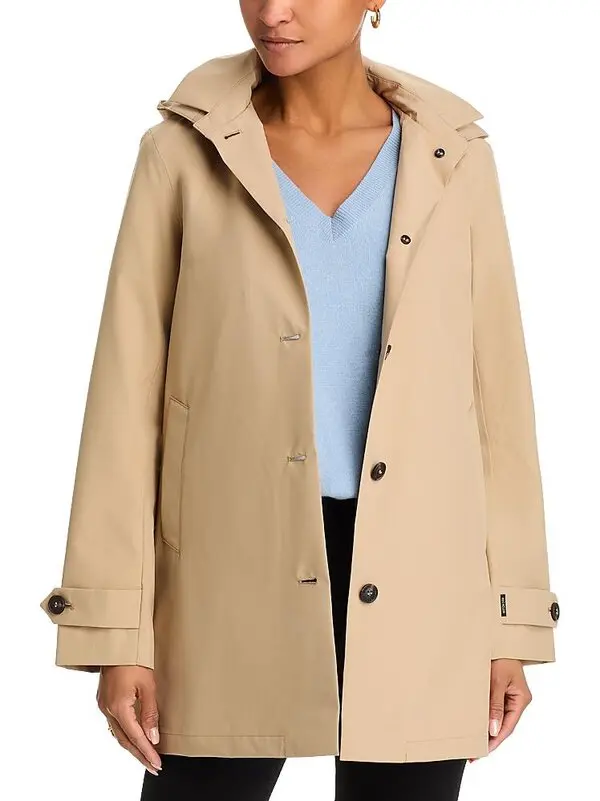 SAVE THE DUCK Hooded Raincoat - Stardust Beige