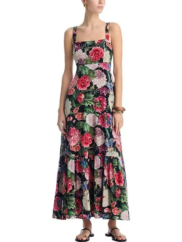 Aqua Floral Maxi Dress - Black Multi