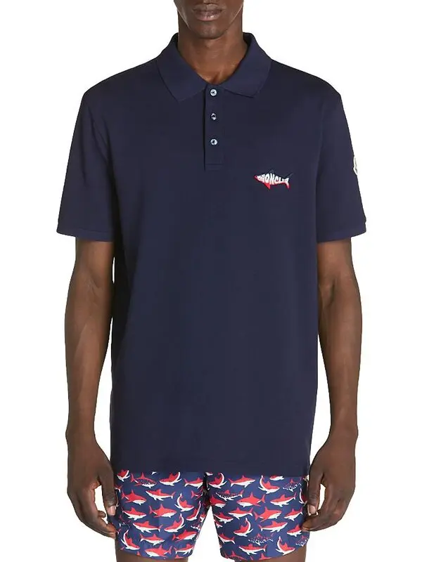 Moncler Short Sleeve Polo Shirt - Dark Blue