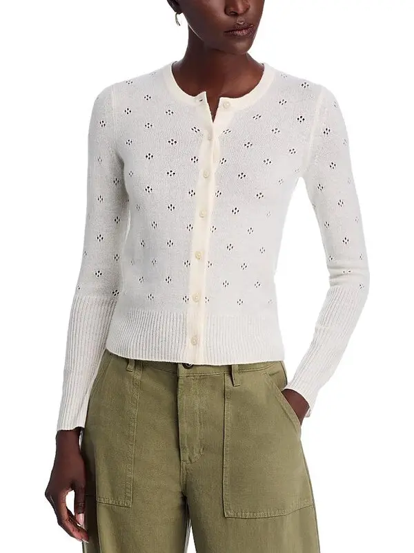 Guest In Residence Cashmere Pointelle Cardigan - Cream