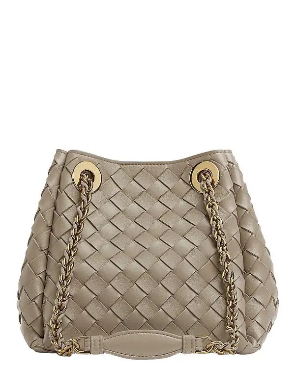 Bottega Veneta Small Intrecciato Leather Parachute Shoulder Bag - Stone