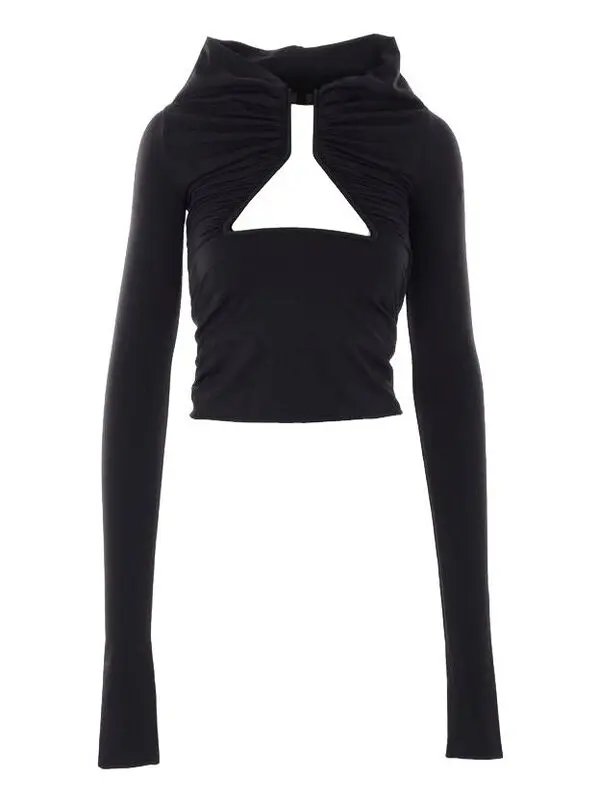 Rick Owens Jersey Ls Prong Top - Black