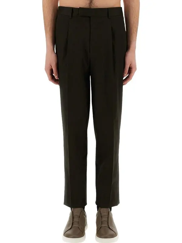 Zegna Pleated Trousers - Brown