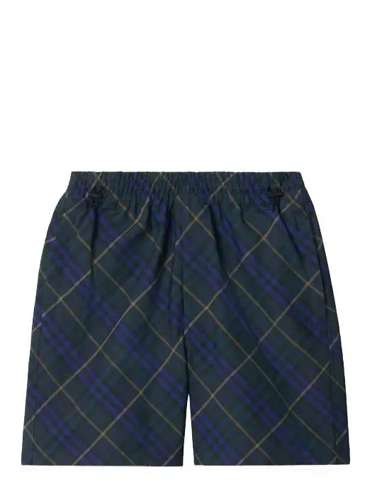 Burberry Twill Check Bermuda Shorts - Midnight Blue