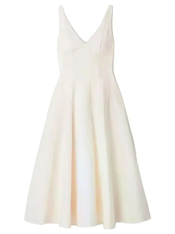 Staud Marieta Paneled Midi Dress - Ivory