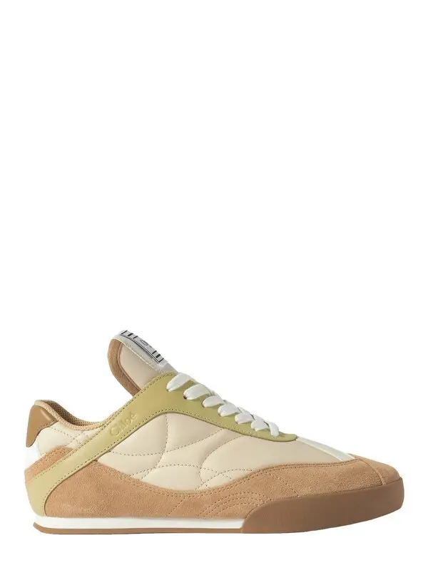 Chloé Kick Suede And Leather Sneakers - Brown