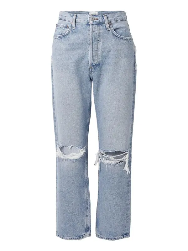 AGOLDE 90s Distressed Mid-rise Straight-leg Jeans - Blue