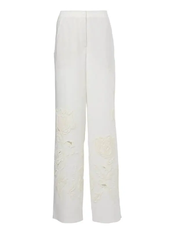 Dorothee Schumacher Embroidered Wide-leg Pants - White