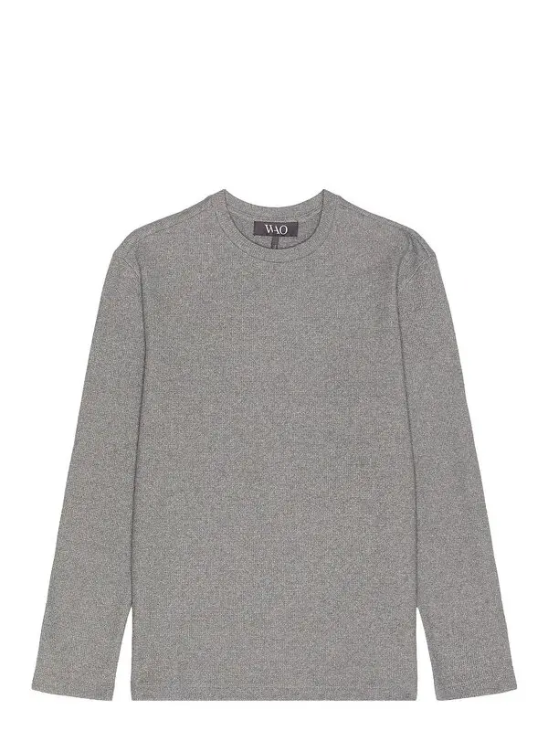 WAO The Textured Long Sleeve Tee In Grey - Melange Grey