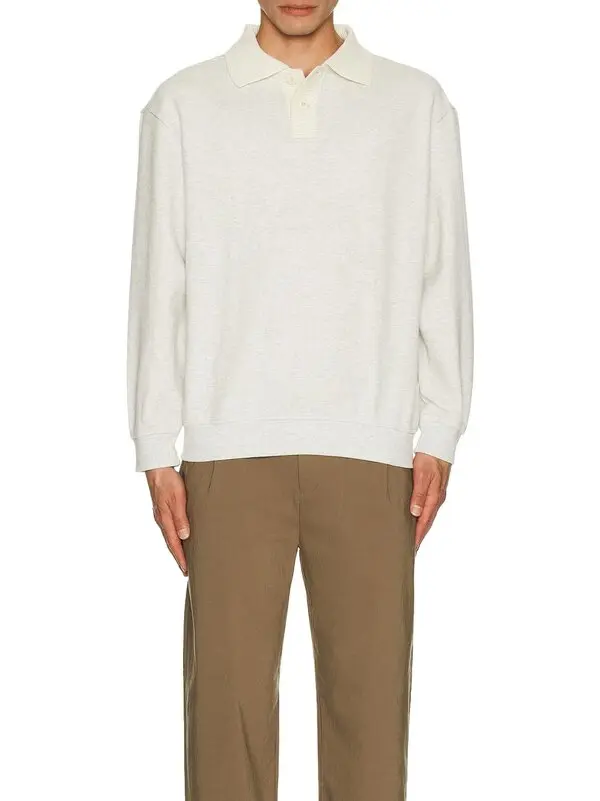WAO Knit Polo Sweatshirt - Oatmeal