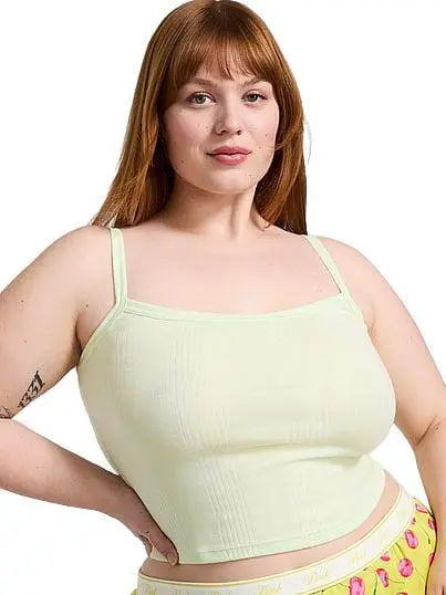 Pink Multi Rib Cami - Green