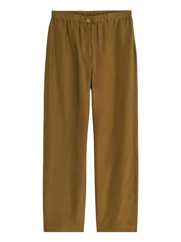 Cos Relaxed Fit Silk Pants - Beige