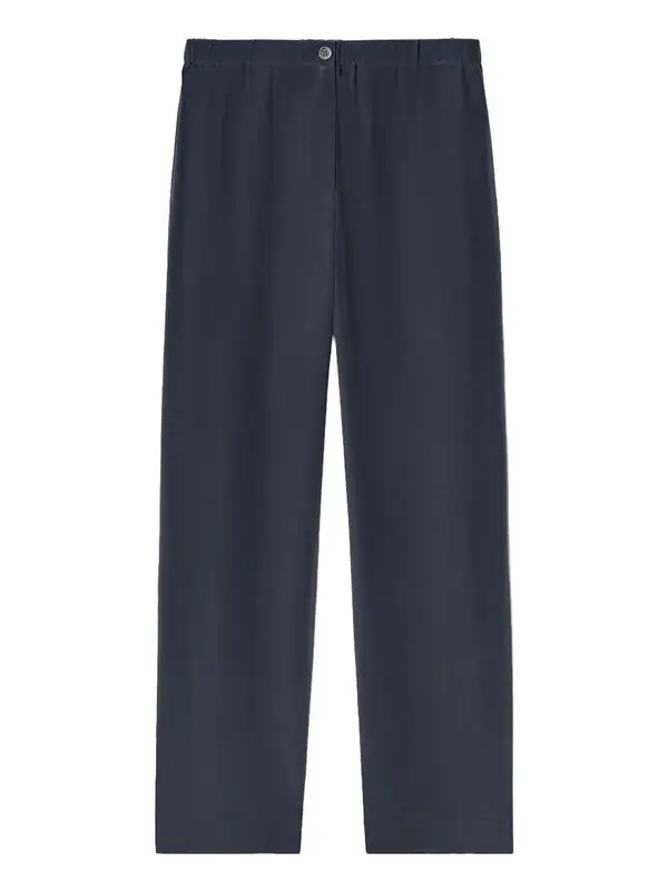 Cos Relaxed Fit Silk Pants - Navy