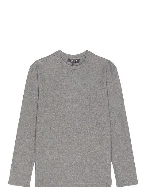 WAO The Textured Long Sleeve Tee In Grey - Melange Grey