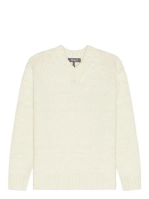 WAO Slub Yarn V-neck Sweater - Ivory