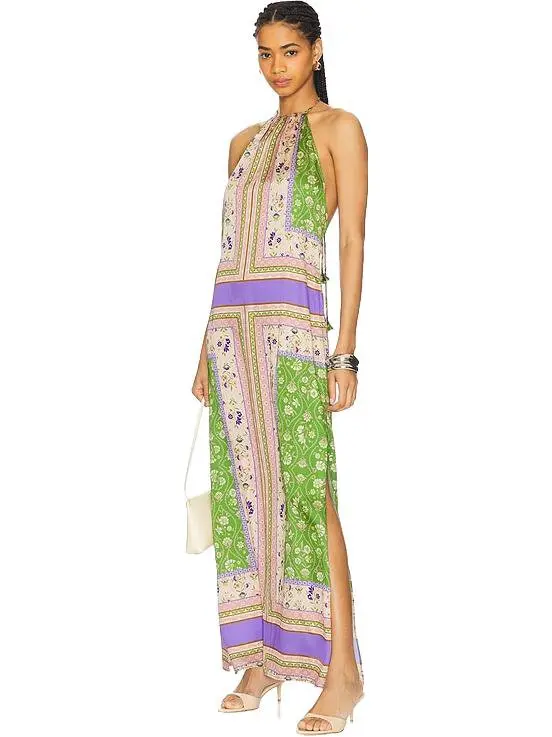 Misa Samantha Printed Maxi Dress - Matcha Love