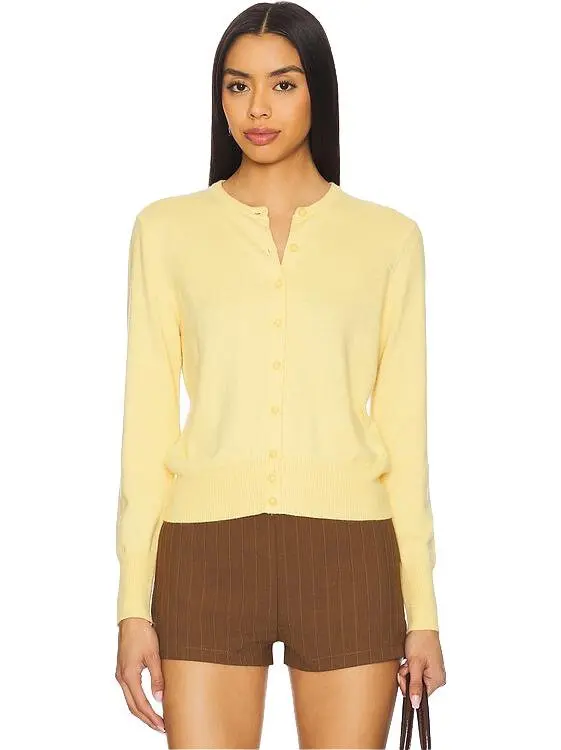 GUIZIO Emelie Cropped Cardigan - Yellow