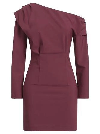 DONDUP Mini Dress With Belt And Scoop Neckline - Plum