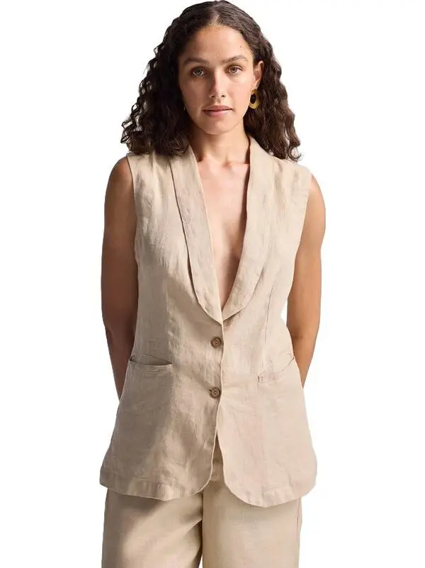 REISTOR Sleeveless Hemp Jacket - Neutral
