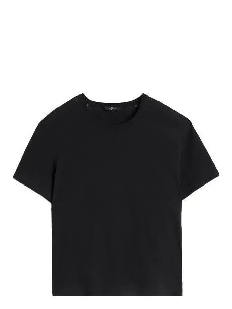 7 For All Mankind Linen Blend Tee - Black