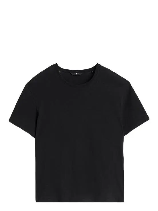 7 For All Mankind Linen Blend Tee - Black