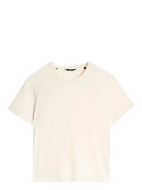 7 For All Mankind Linen Blend Tee - Neutral