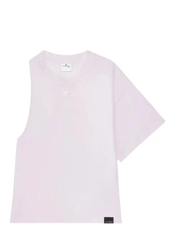 COURREGES One-sleeve Scuba-jersey T-shirt - Pink
