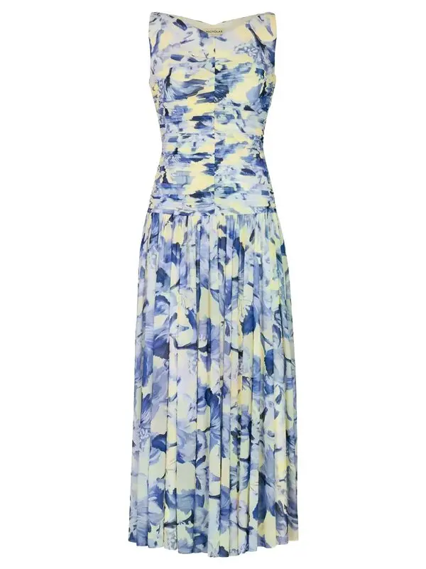NICHOLAS Melia Midi Dress - Blue