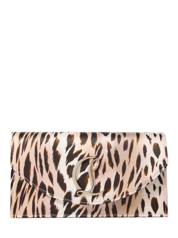 CHRISTIAN LOUBOUTIN Loubi54 Leopard-print Satin Clutch - Animal Print