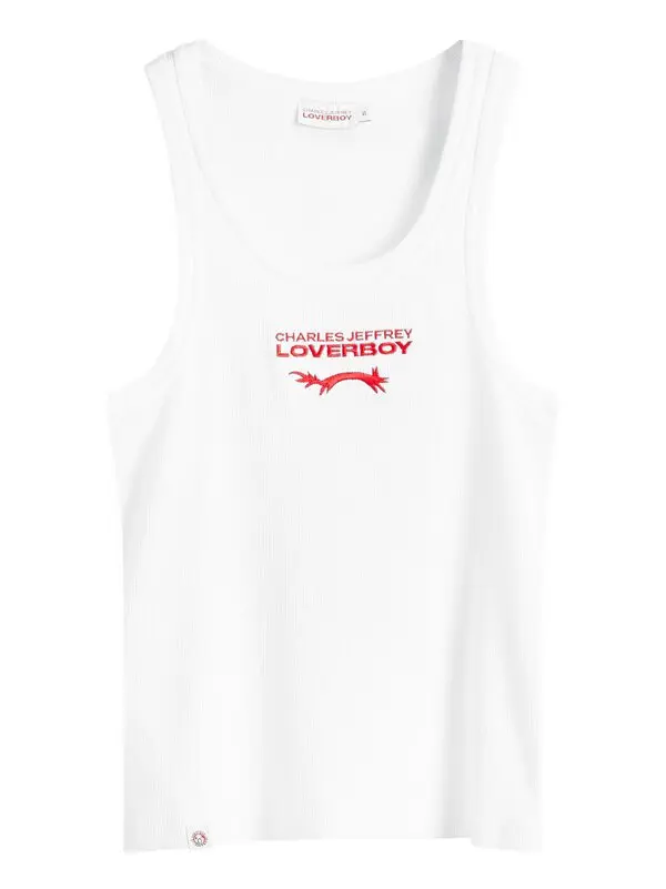 CHARLES JEFFREY Logo Tank Top - White And Red