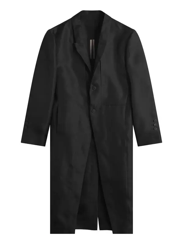 Rick Owens Silk Gazar Lido Coat - Black