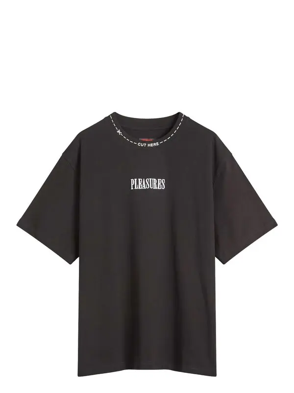 PLEASURES Cut Here Heavyweight T-shirt - Black