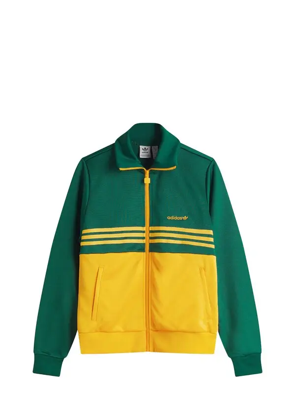 Adidas 3-stripes Cutline Track Top - Collegiate Green/crew Yellow